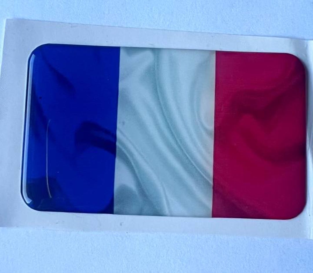 1 Pcs 3D Flag of France Epoxy Domed Sticker 40x67mm. Resin Stickers ...