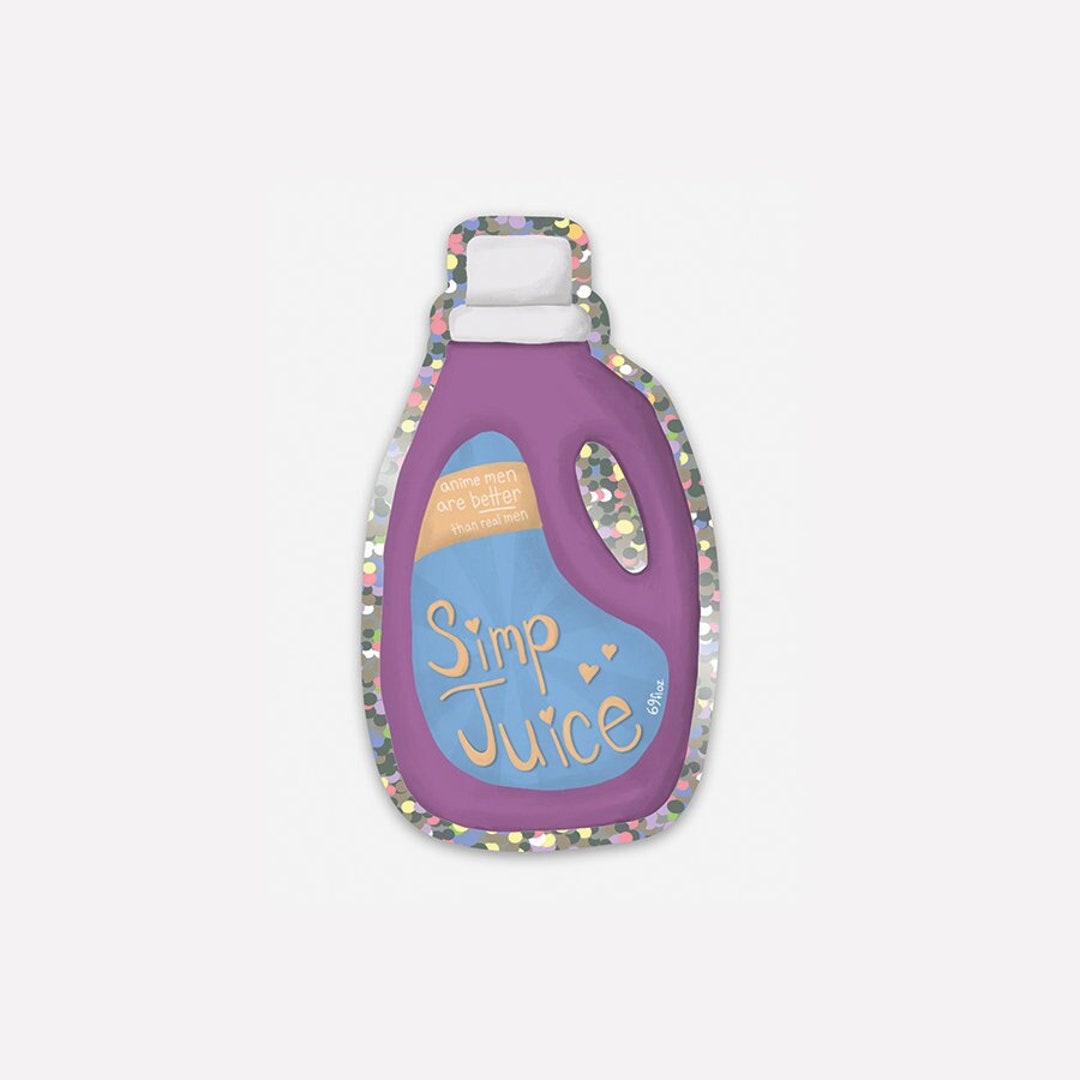 Simp Juice Anime Sticker Glitter Sticker - Etsy