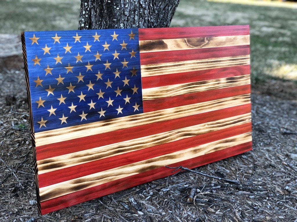 Wooden American Flag | Custom Handcrafted Patriotic Decor | Available ...