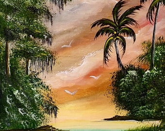 Florida Highwaymen Style - Original Painting - " Johns Paradise " - Etsy