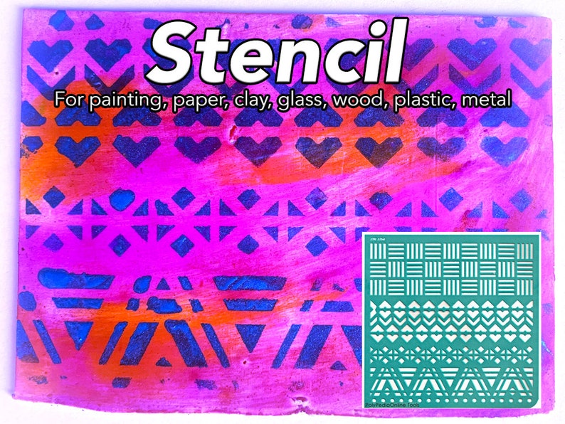 Border Stencil Geometric Stencil Stencil for Painting | Etsy