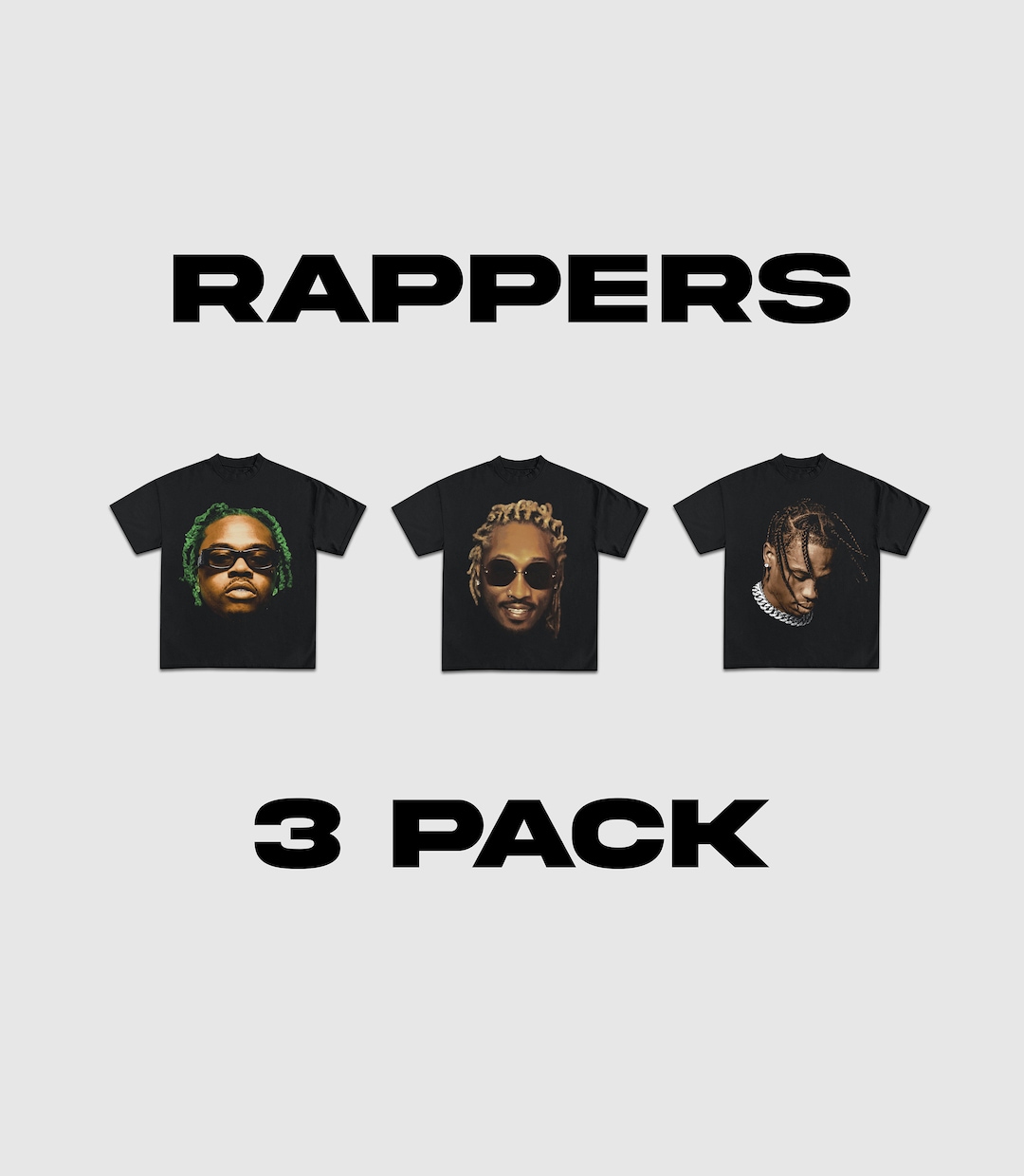 RAPPERS 3 Pack PNG | Rap Tee Concert Merch | Rare Hip Hop Graphic Print ...