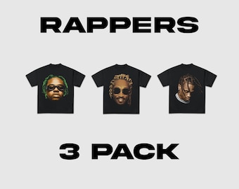 RAPPERS 5 Pack PNG | Rap Tee Concert Merch | Rare Hip Hop Graphic Print ...