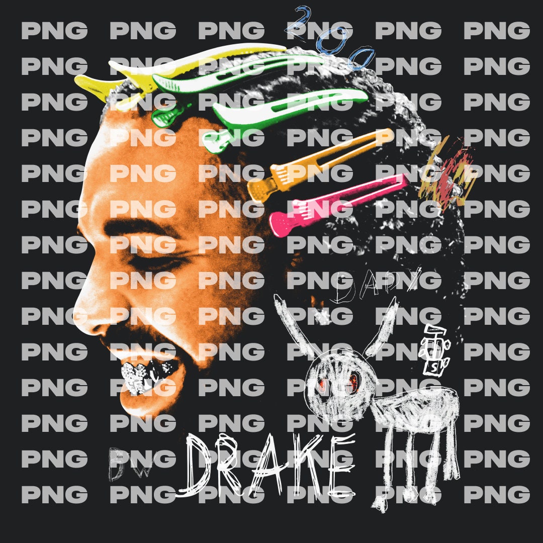 DRAKE V2 PNG | Rap Tee Concert Merch for All the Dogs | Rare Hip Hop ...