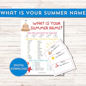What's Your Name Game, Hello My Name Is, Summer Name Game, Pool Party ...