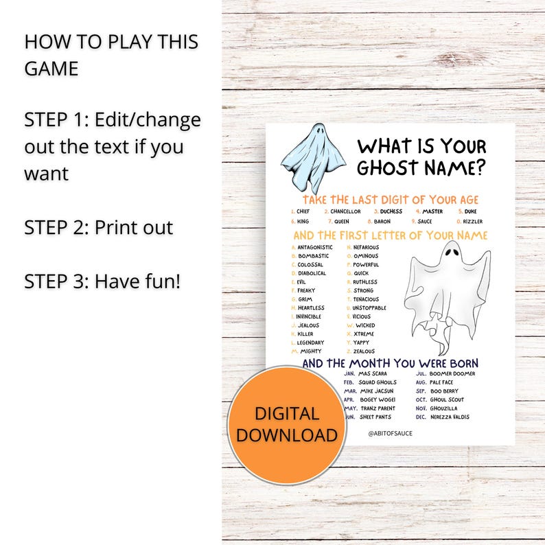 Halloween Name Tag, Name Generator, Whats Your Name Game, Hello My Name ...