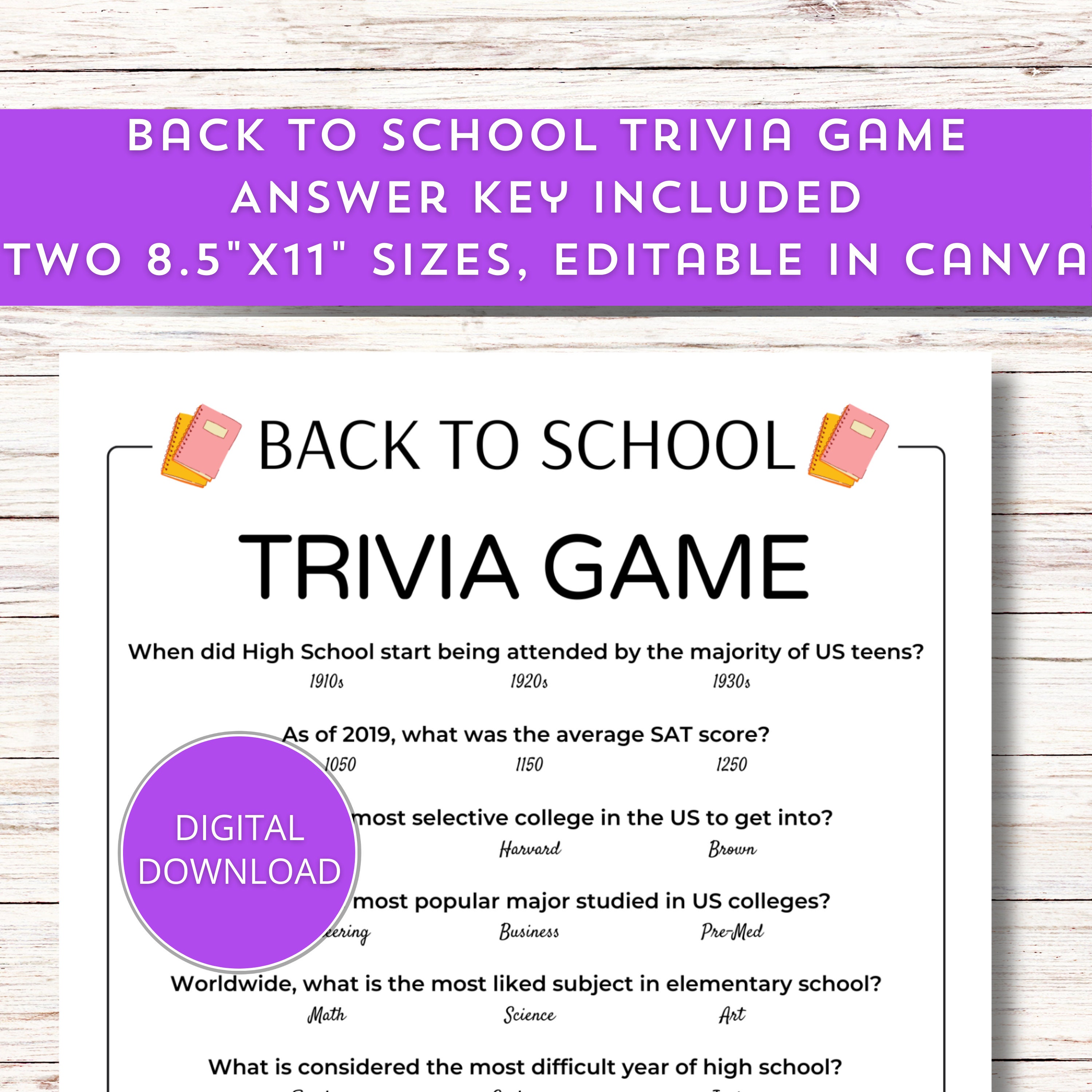 School Trivia, Fun Trivia Quiz, Trivia Questions, Trivia Cards, Trivia ...