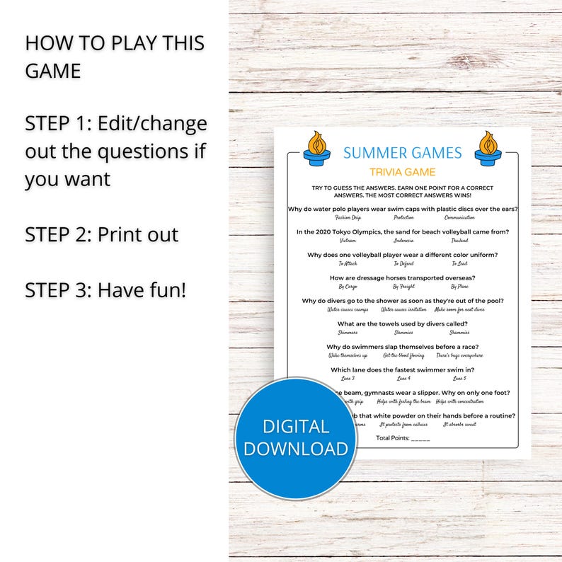 Summer Trivia Game, Summer Trivia, Fun Summer Games, Trivia Cards ...