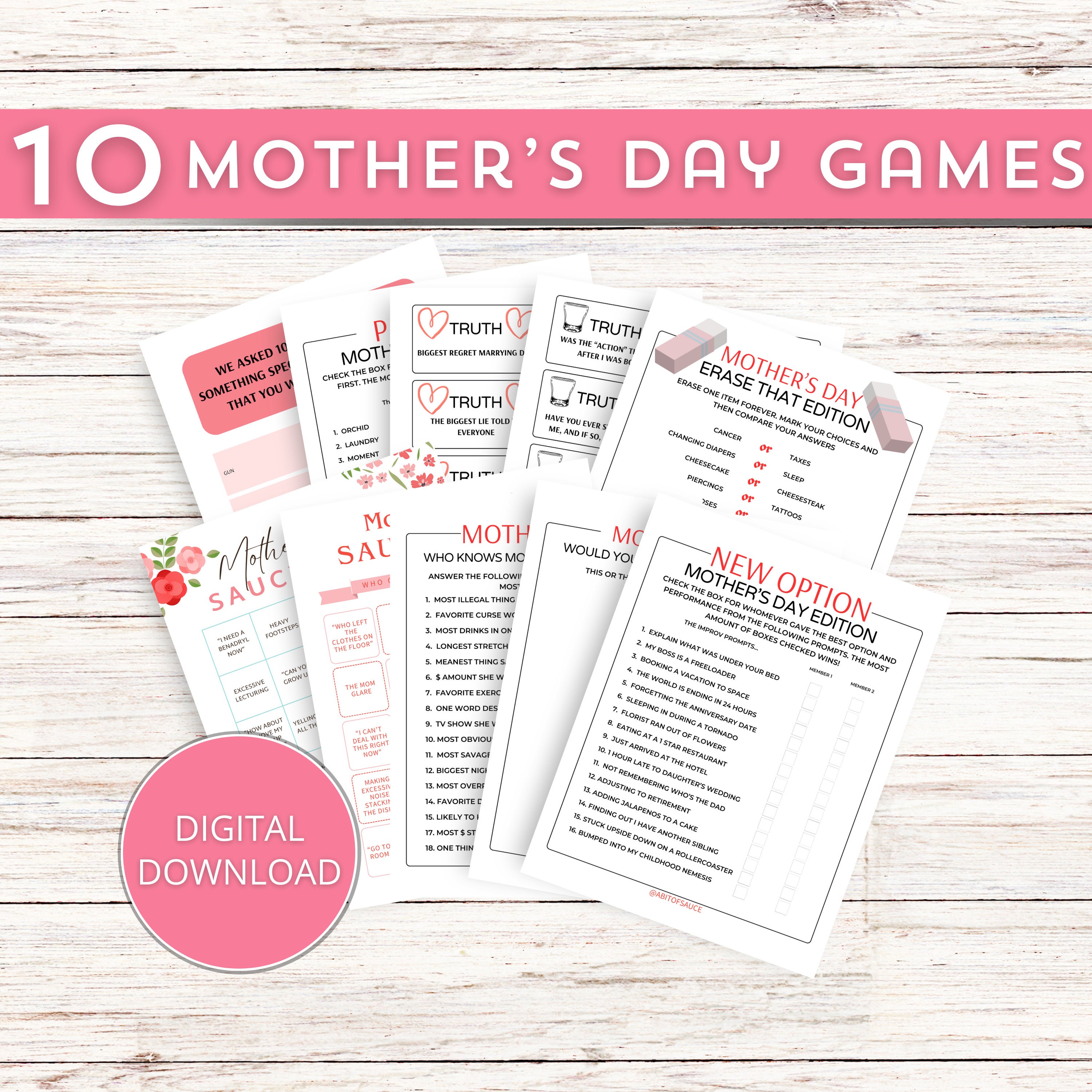 Mother's Day Games Printable Bundle, Mother's Day Party Games, Mother's ...