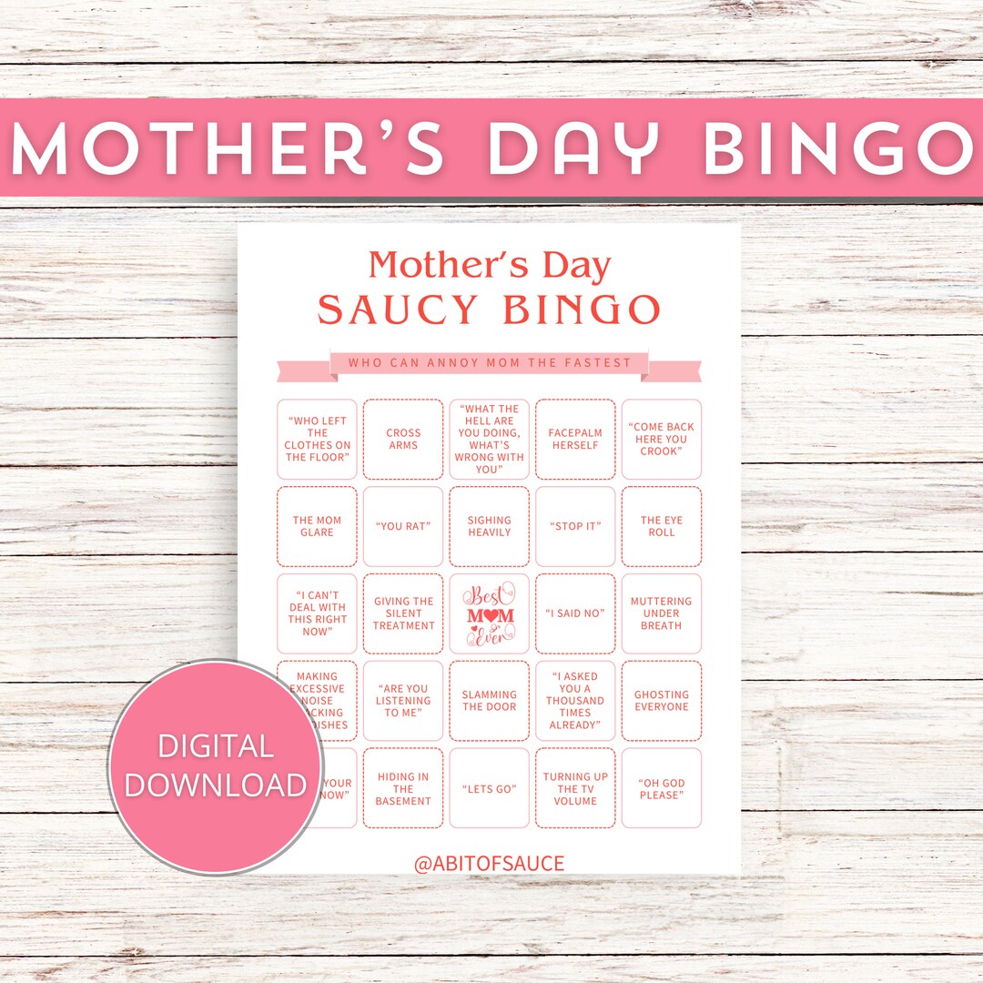 Mother's Day Bingo Cards, Mother's Day Printable Games, Mother's Day ...