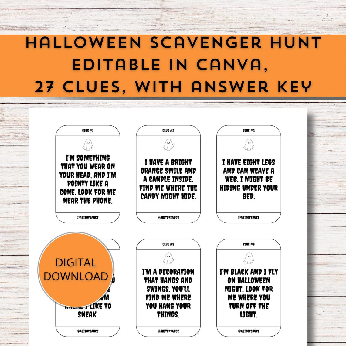 Halloween Scavenger, Halloween Hunt, Fun Halloween Game, Halloween ...