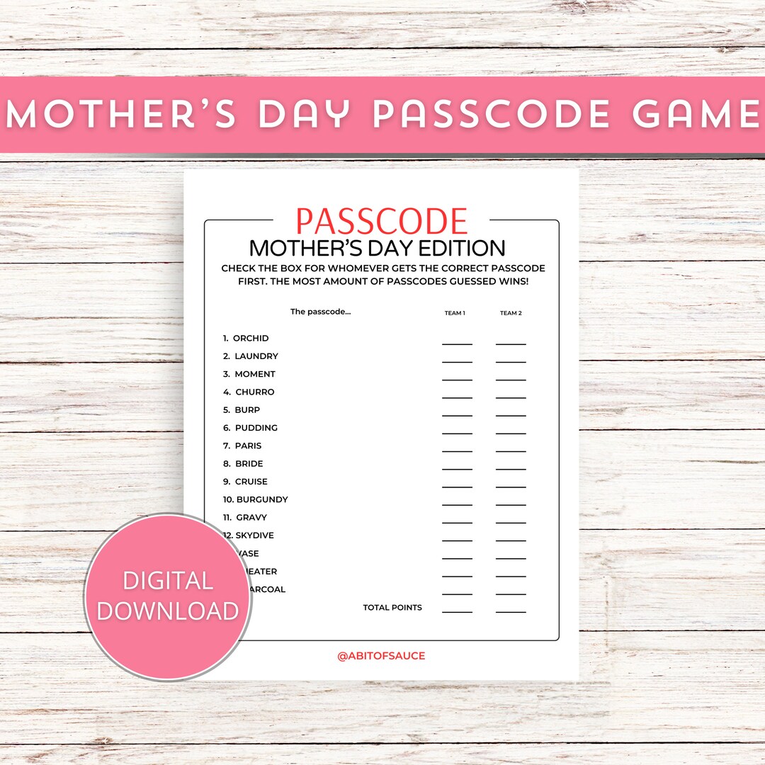 Guessing Game, Mother's Day Games Printable, Mother's Day Party Games ...