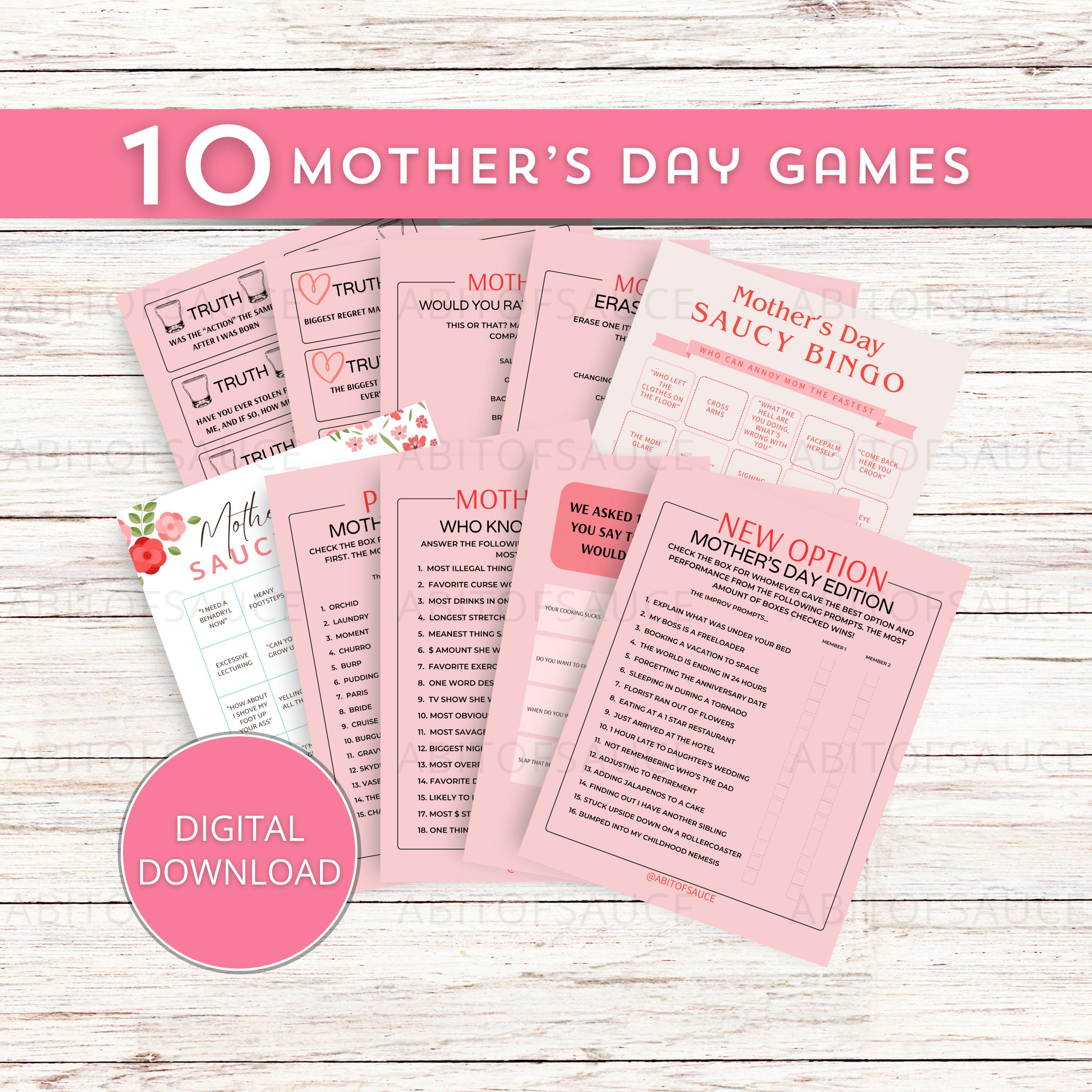 Mother's Day Games Printable Bundle, Mother's Day Party Games, Mother's ...