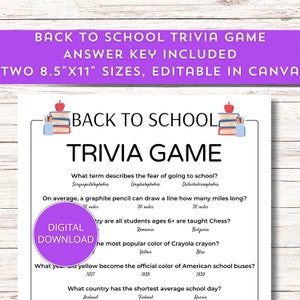 School Trivia, Fun Trivia Quiz, Trivia Questions, Trivia Cards, Trivia ...
