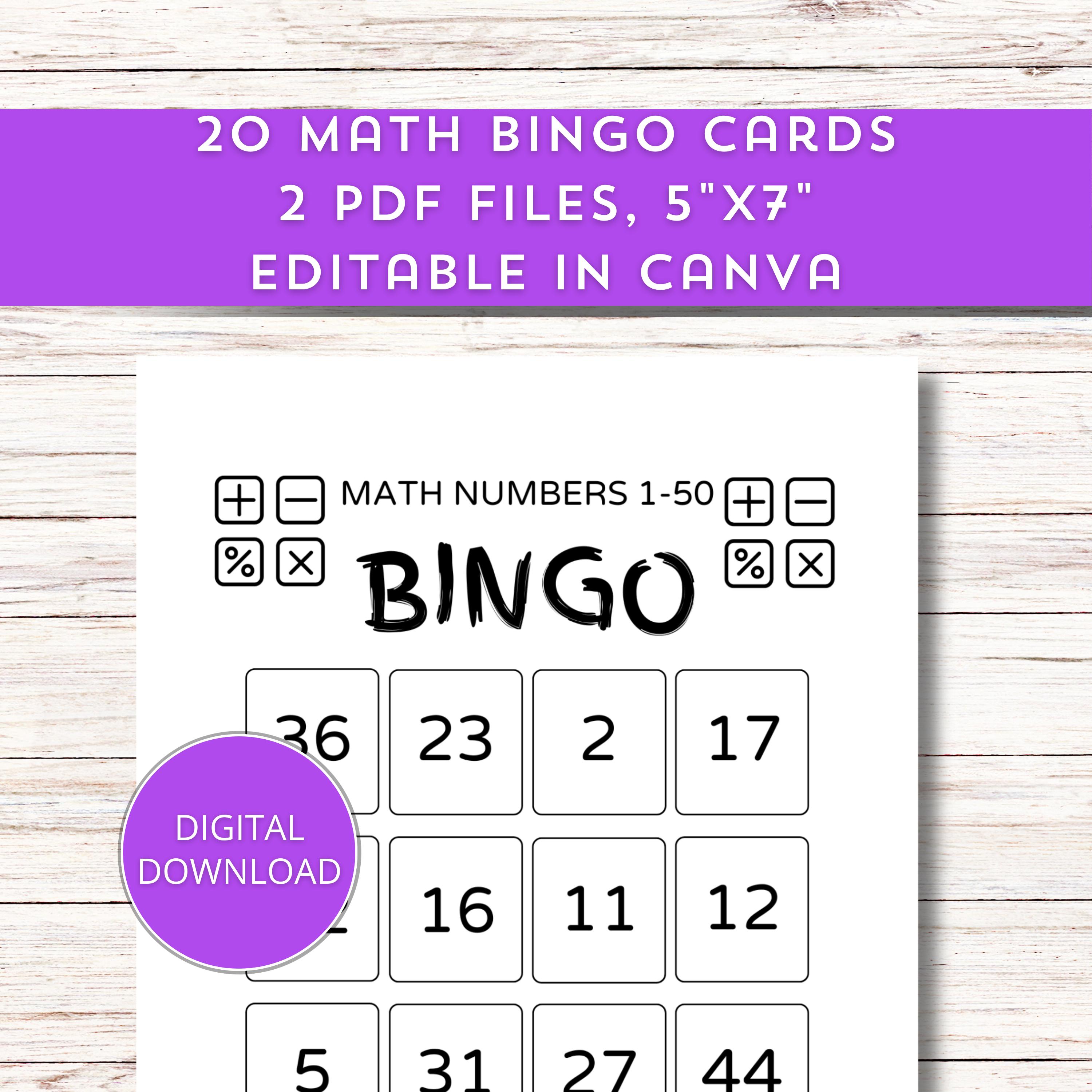 Classroom Bingo, Learn Math, Math Game, 1st Grade Math, School Bingo ...