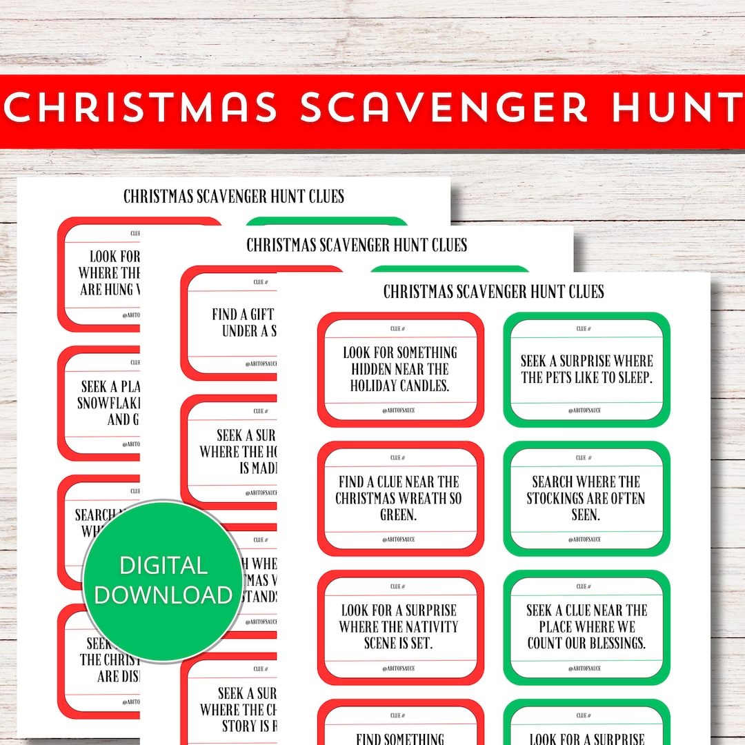 Christmas Scavenger, Christmas Clues, Christmas Riddles, Family Xmas ...