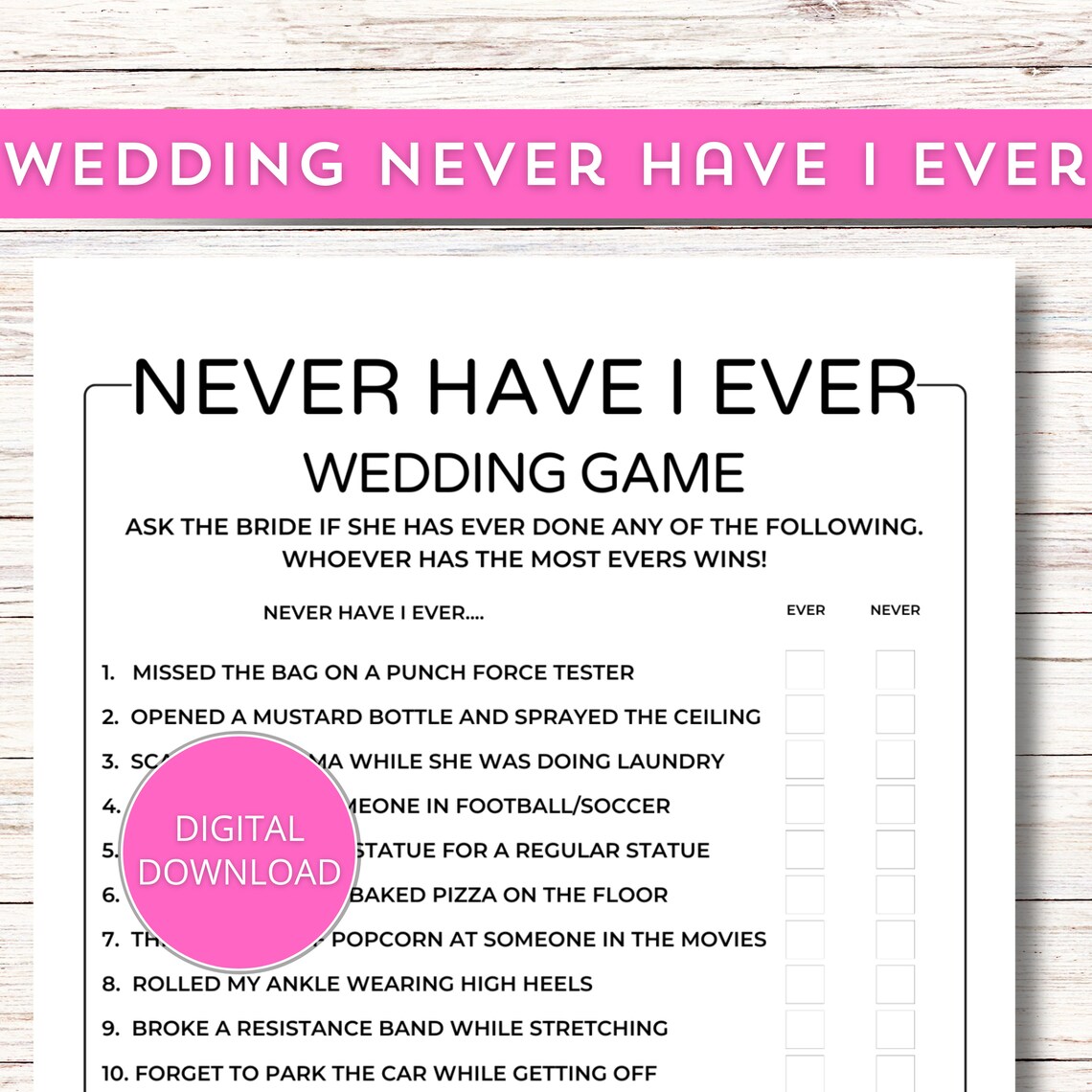 Never Have I Game, Never Have I Ever, Girls Nights Out, Get to Know ...