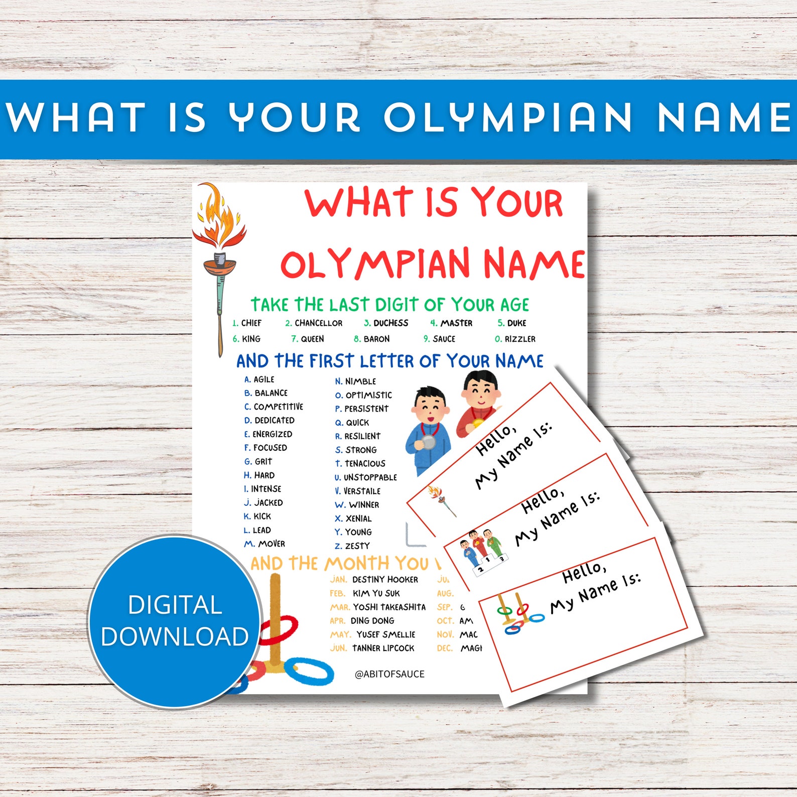 What's Your Name Game, Hello My Name Is, Summer Name Game, Pool Party ...