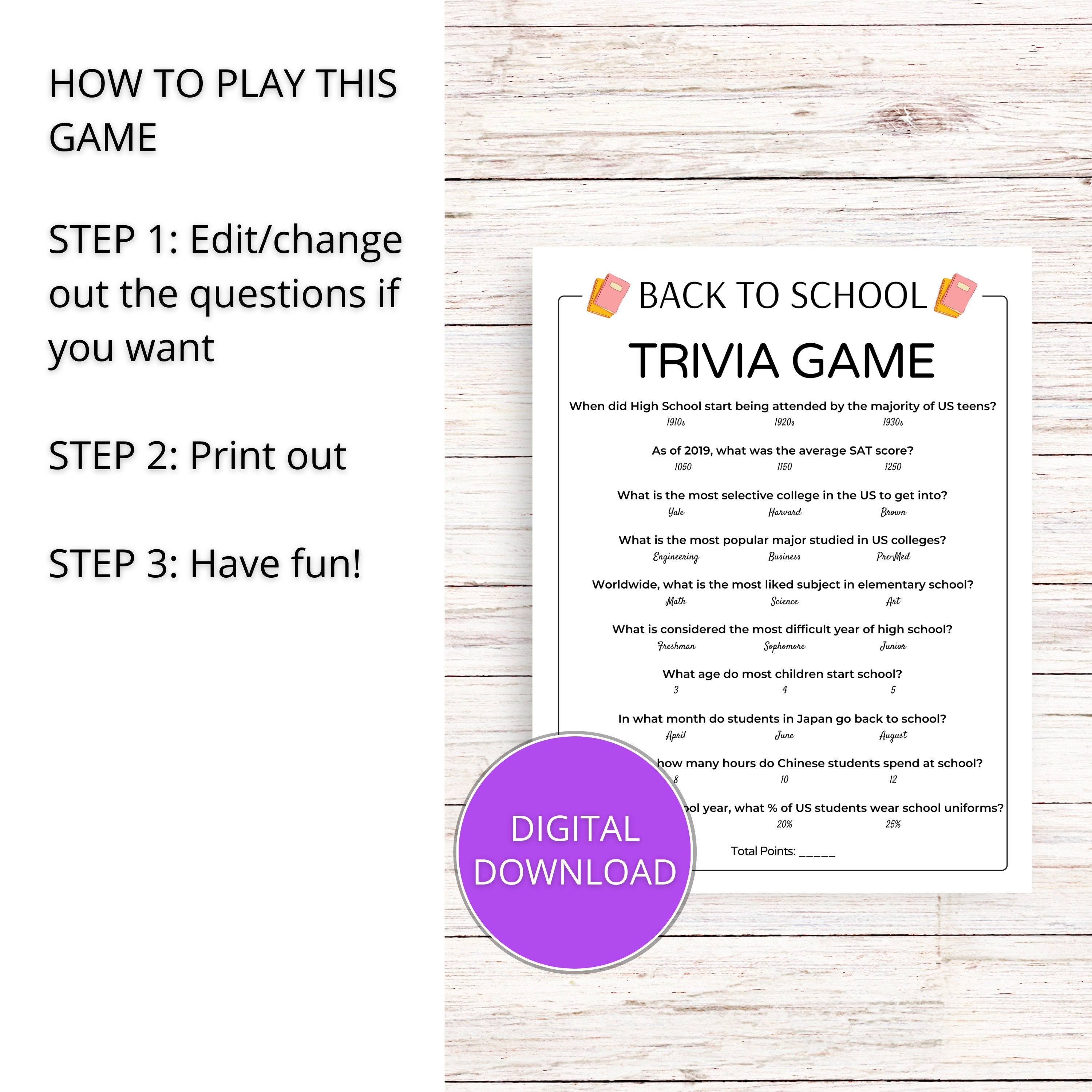School Trivia, Fun Trivia Quiz, Trivia Questions, Trivia Cards, Trivia ...