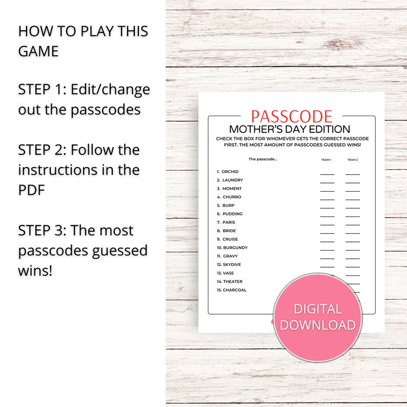 Guessing Game, Mother's Day Games Printable, Mother's Day Party Games ...