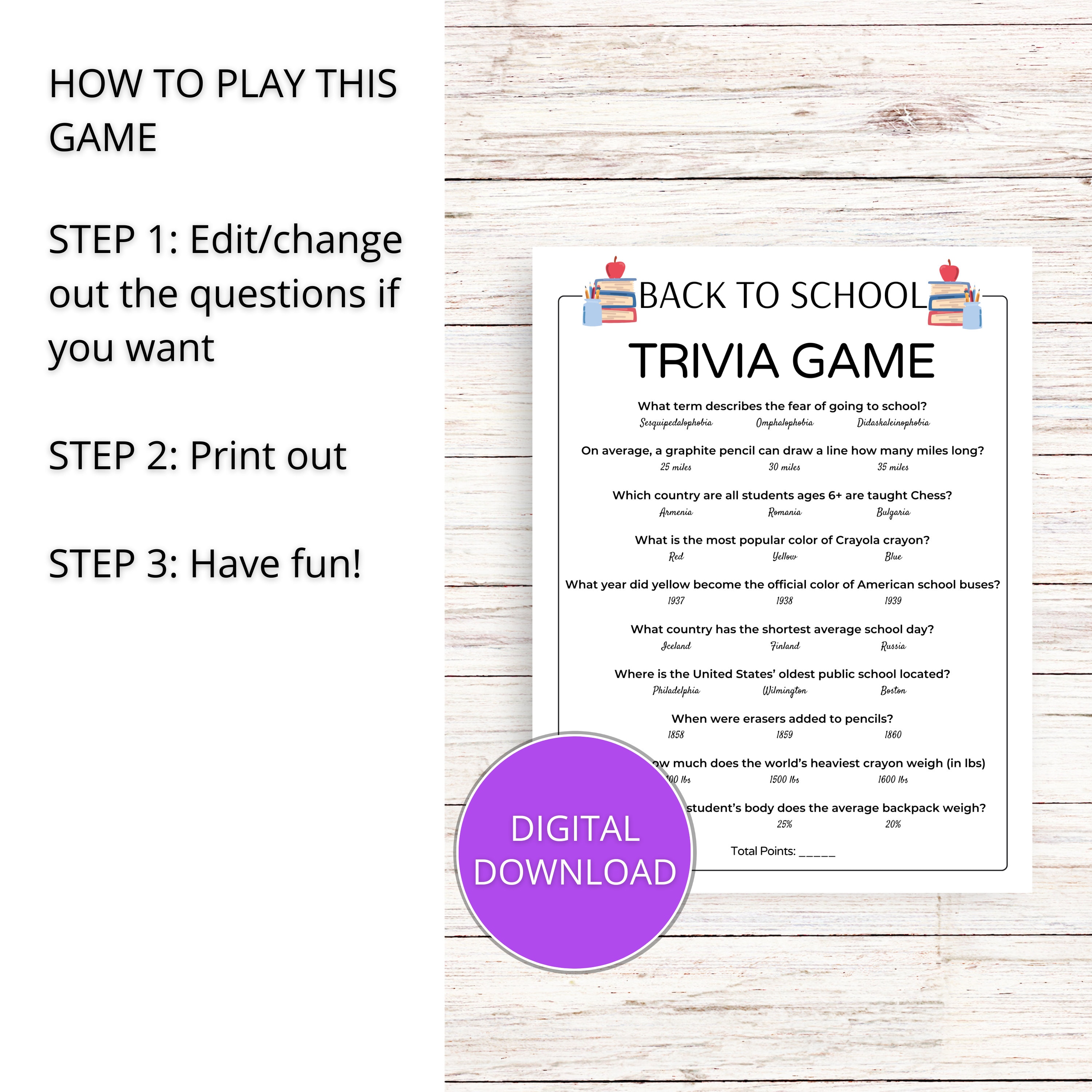 School Trivia, Fun Trivia Quiz, Trivia Questions, Trivia Cards, Trivia ...
