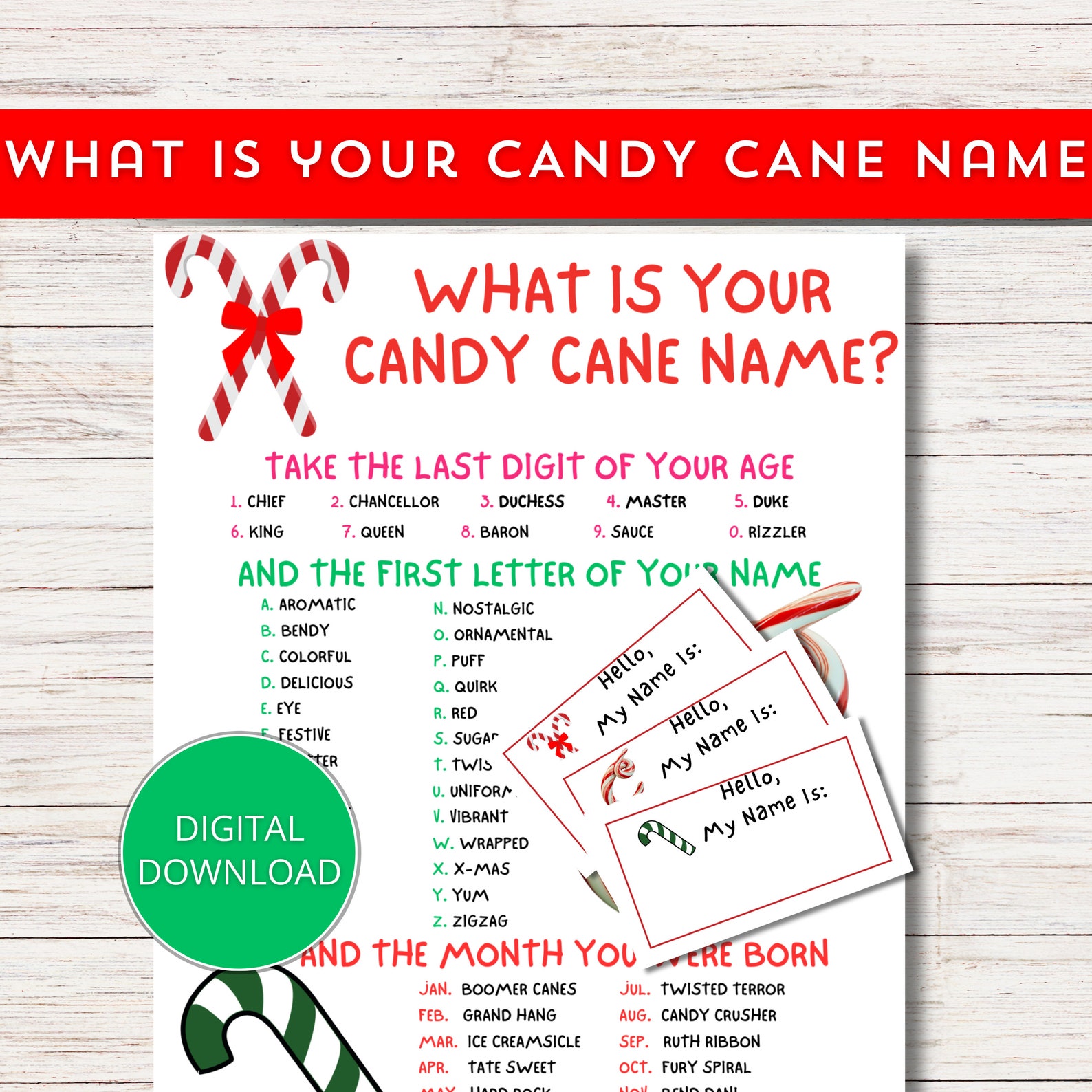 Whats Your Name Game, Hello My Name Is, Name Generator, Xmas Party ...