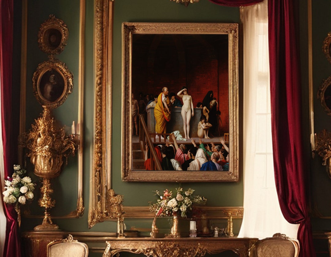 Jean-leon Gerome Slave Market in Ancient Rome 1884 Print Reproduction ...