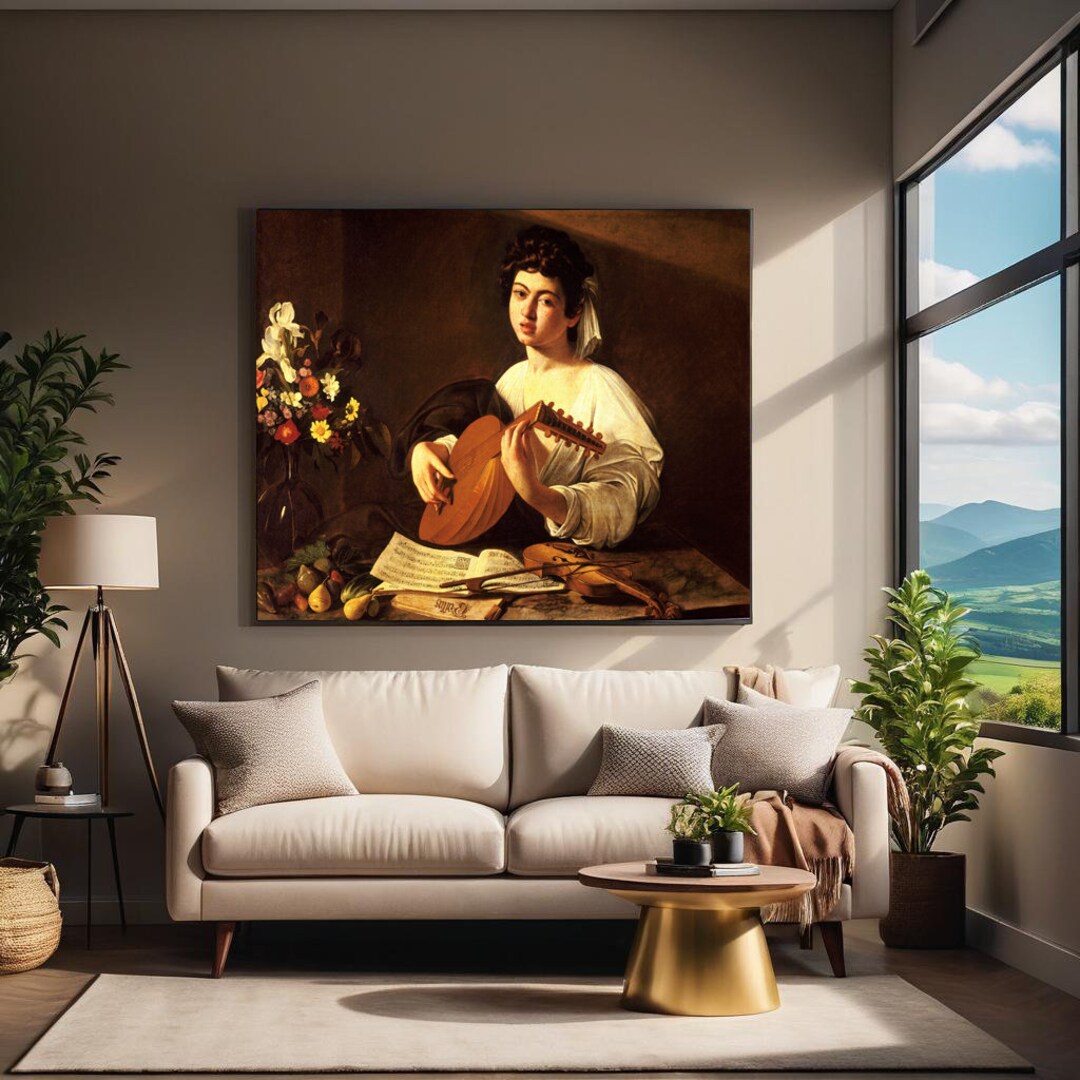 Caravaggio the Lute Player Print Reproduction Painting Large Size ...