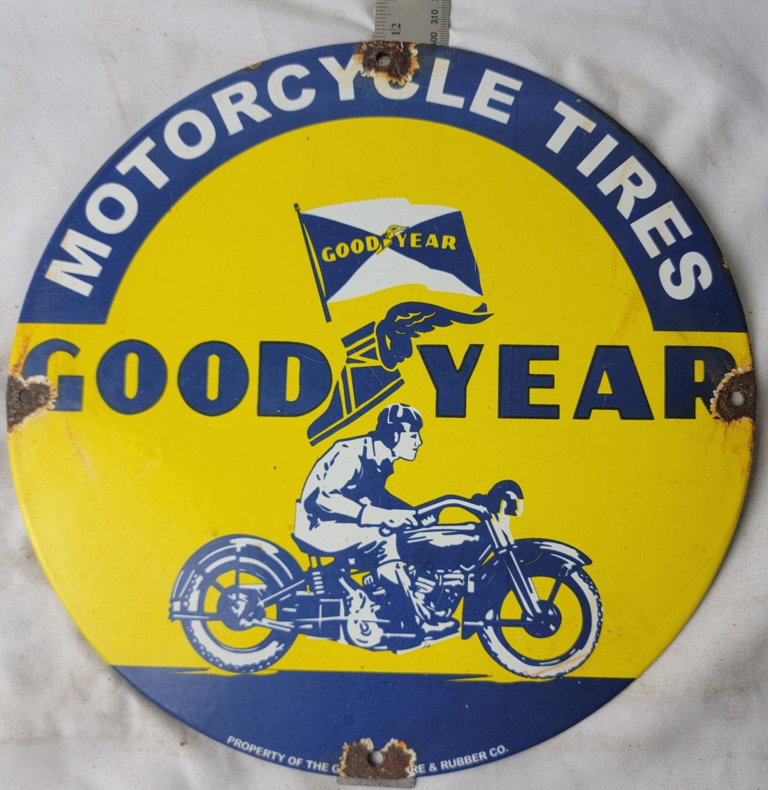 Vintage Indian GOOD YEAR Sign Pump Plate Gas Station Oil General Store ...