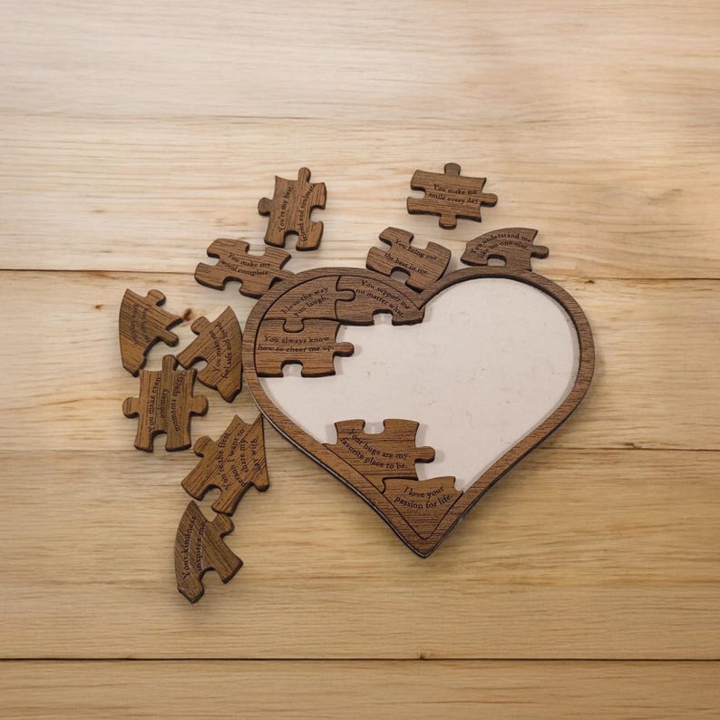 Personalized Heart-shaped Wooden Puzzle-15 Custom Reasons Why I Love ...