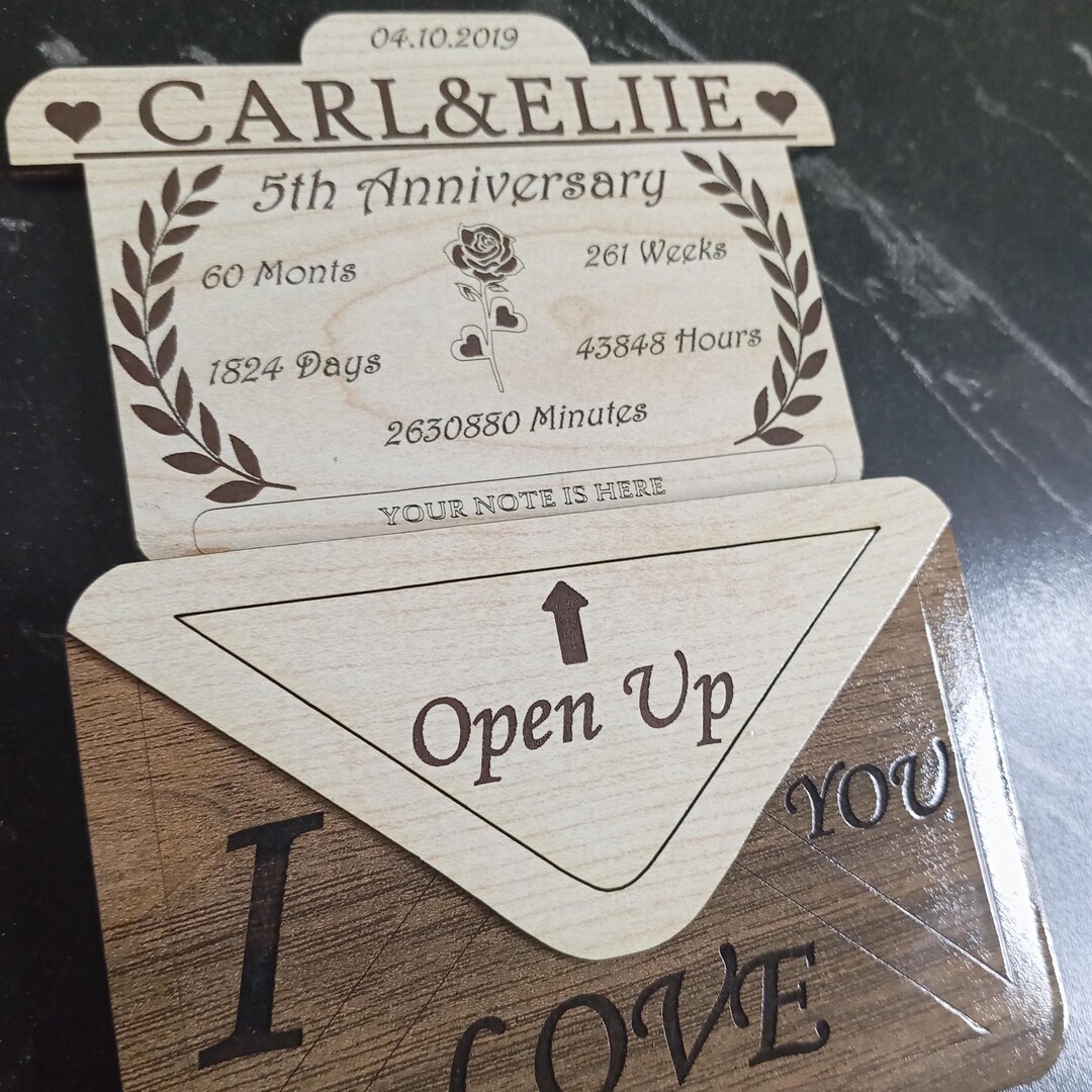 Personalized Wooden Envelope Gift - Custom Love Letter Keepsake ...