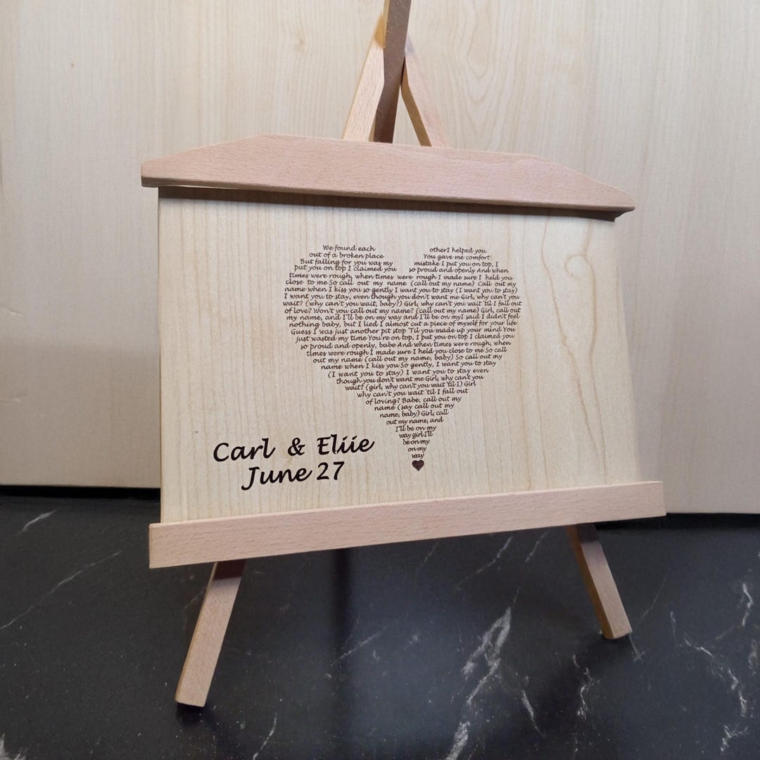 Personalized Wedding Song Lyrics Engraved Heart, Custom Anniversary ...