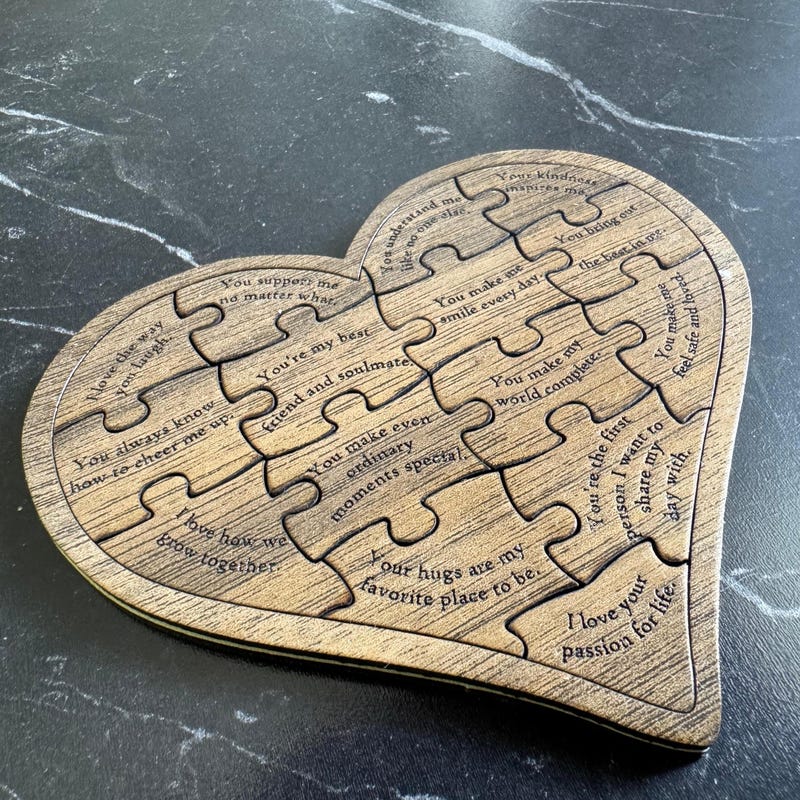 Heart Shaped Puzzle - Etsy