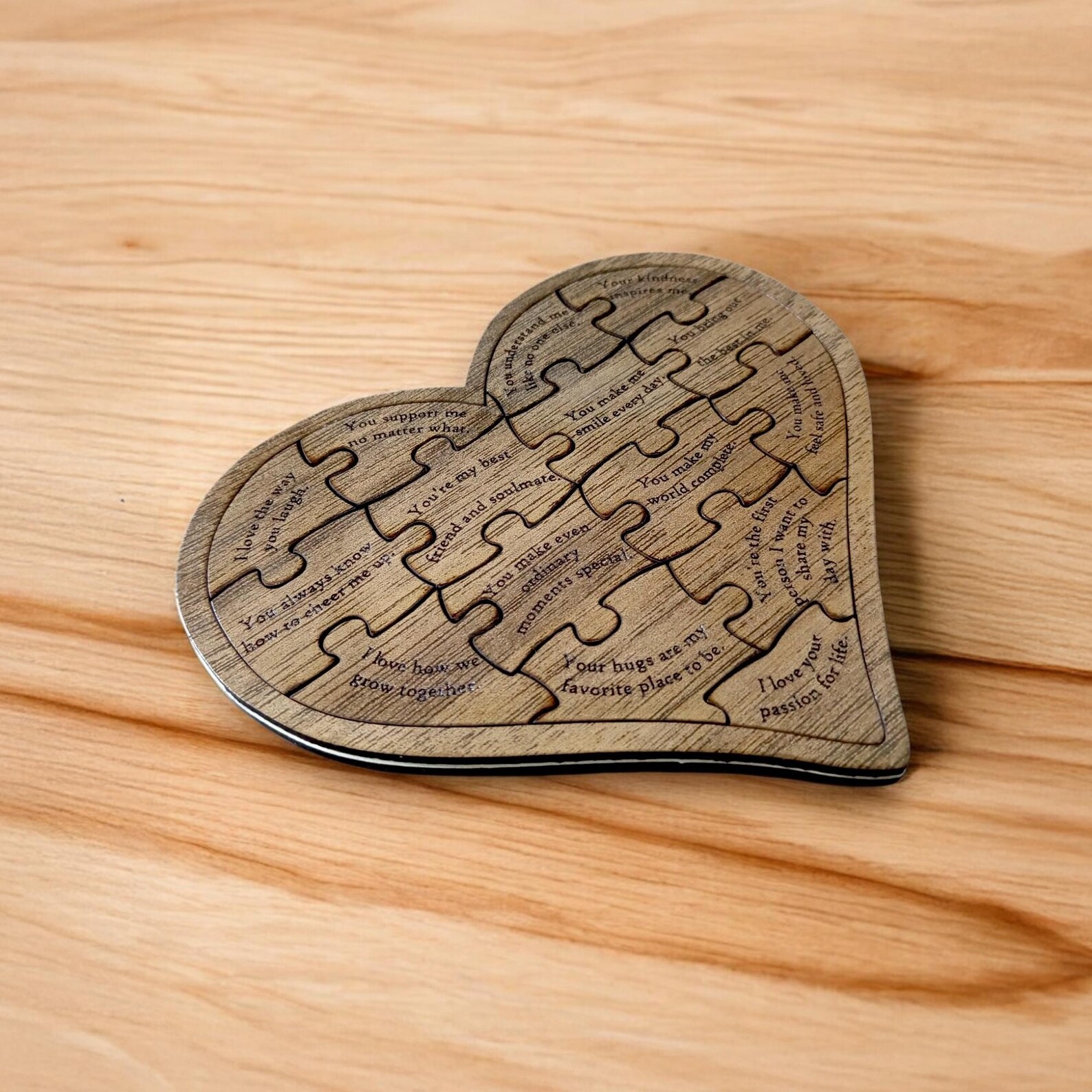 Personalized Heart-shaped Wooden Puzzle-15 Custom Reasons Why I Love ...