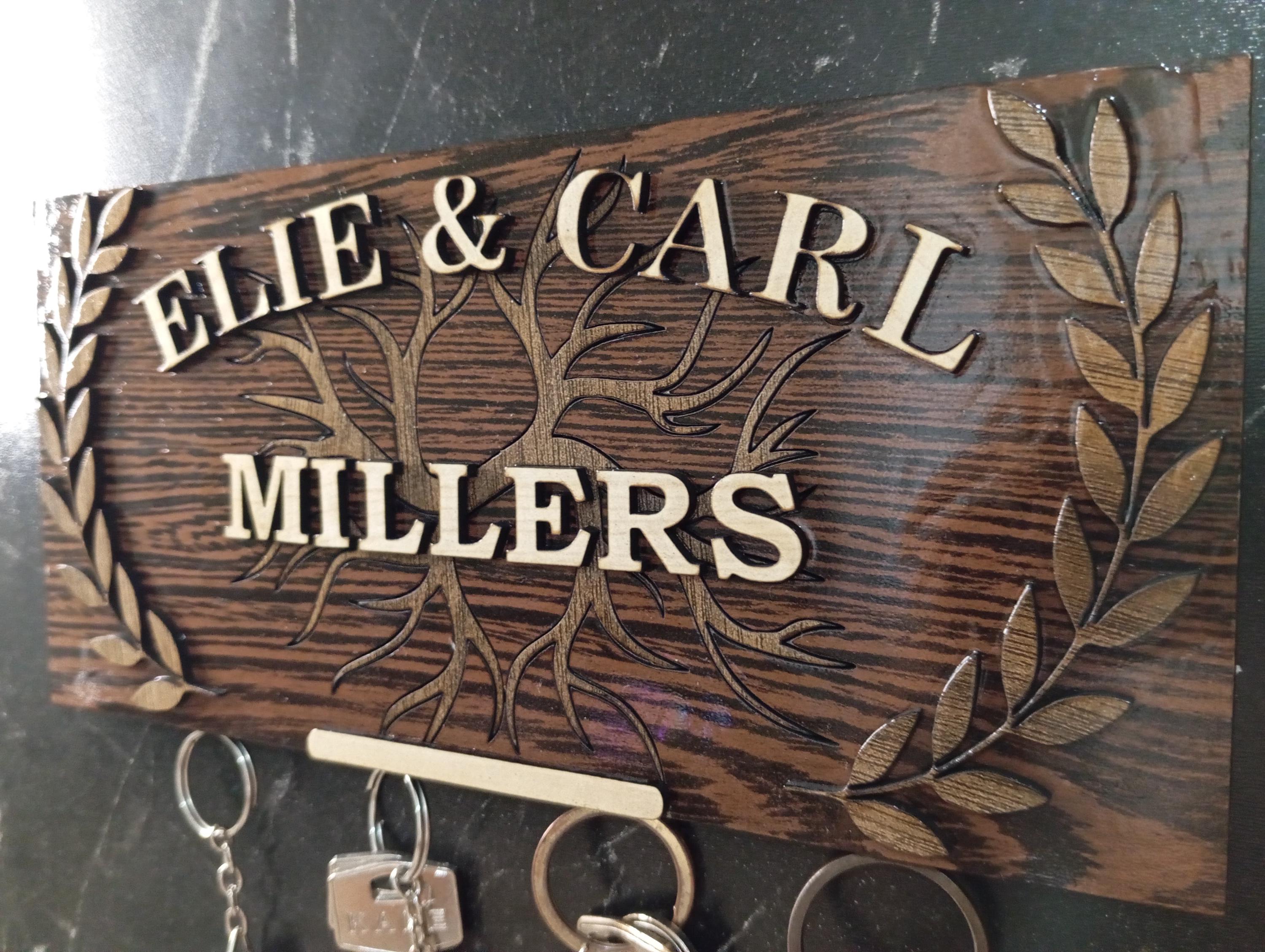 Personalized Layered MDF Wall Hanging Keychain Holder With Magnetic Key ...