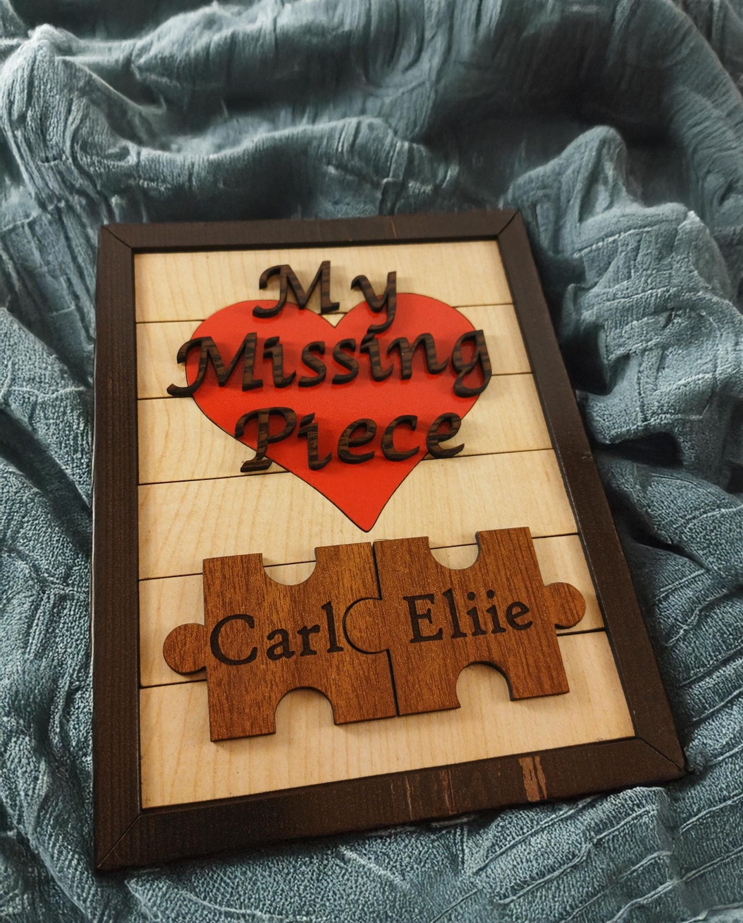 Personalized Puzzle Piece Sign – Custom Names Gift for Valentine's Day ...