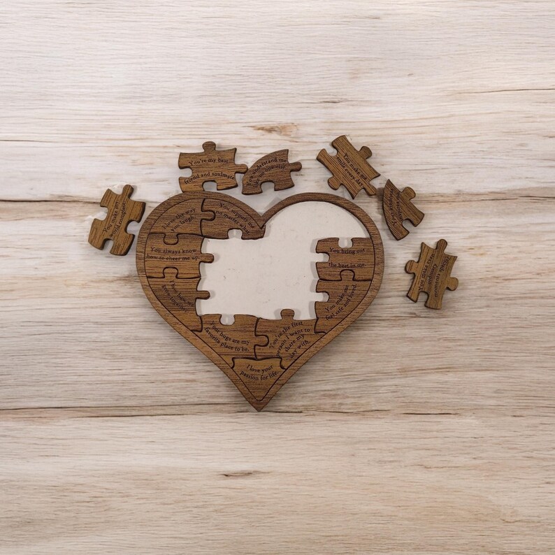 Personalized Heart-shaped Wooden Puzzle-15 Custom Reasons Why I Love ...