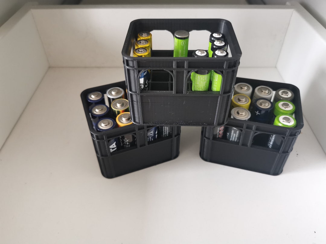 3D Printed Battery Box Organizer in Beer Crate Design Desk Order in the ...