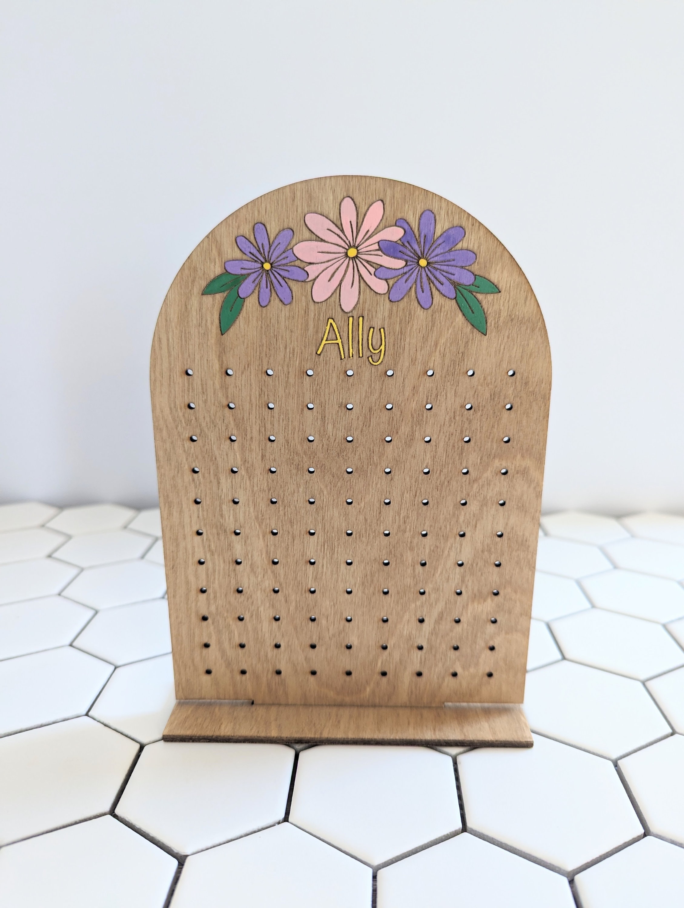 Personalized Daisy Earring Stand - Personalized Jewelry Holder ...