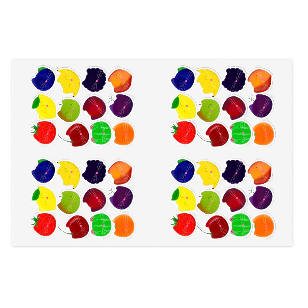 Fruity Felines Sticker Sheet - Etsy