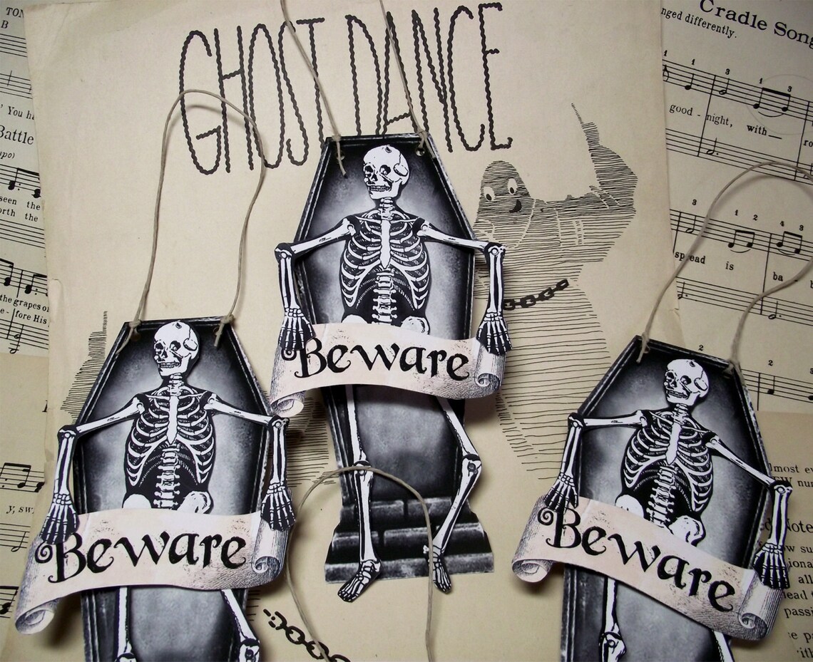 Halloween Download Skeleton Tags - Etsy