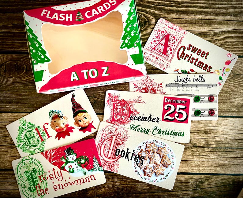 Christmas Flashcards Set A to Z - Etsy