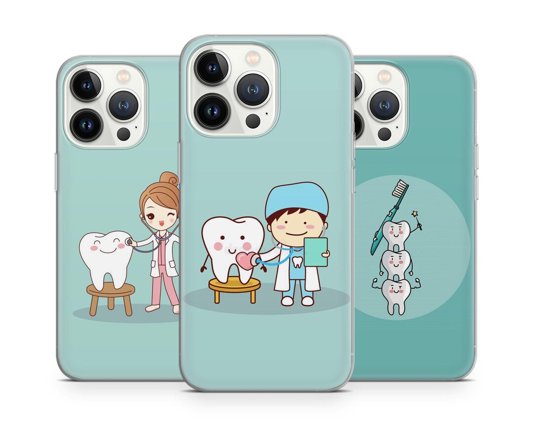 Cute Cartoon Dentist With Tooth Phone Cases for iPhone 15 14 13 12 Pro ...