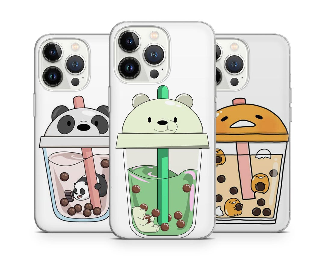 Cute Boba Tea in Bear Cup Phone Cases for iPhone 15 14 13 12 Pro Max ...