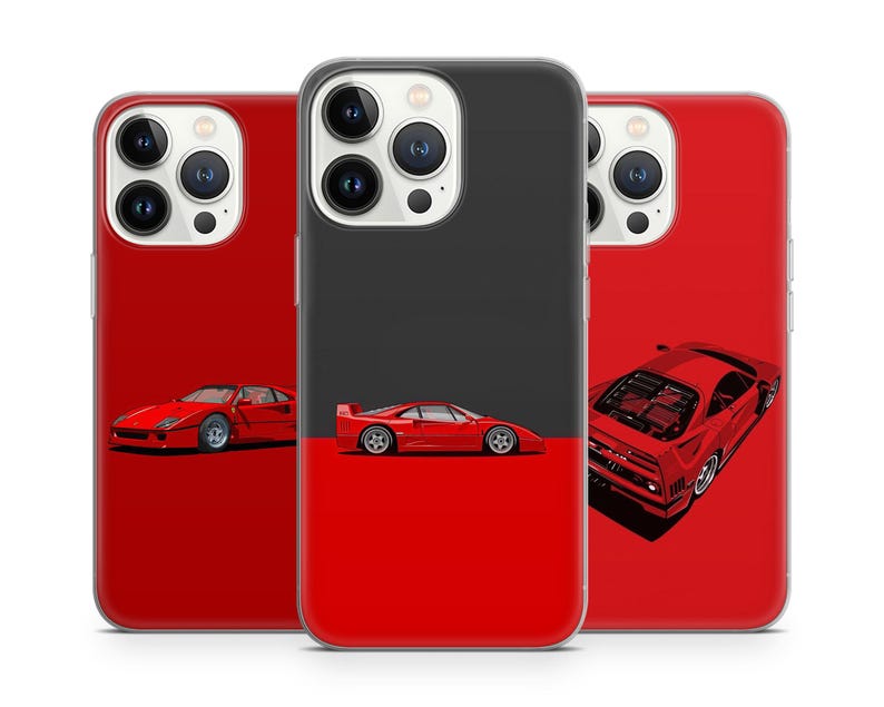 Italian F40 Racing Car Aesthetic Phone Cases for iPhone 15 14 13 12 Pro ...