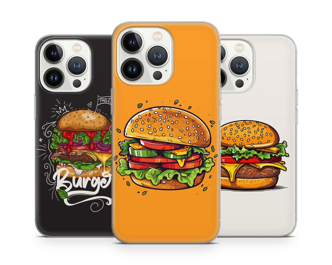 Gourmet Guardian: Burger Illustration Phone Case for iPhone 15 14 13 12 ...