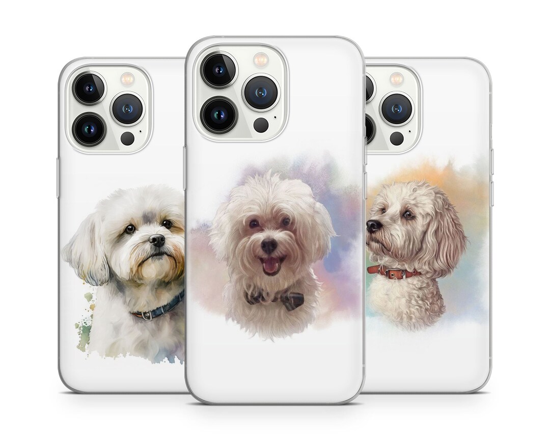 Dog Cuteness: Adorable Maltese Puppy Phone Cases for iPhone 15 14 13 12 ...