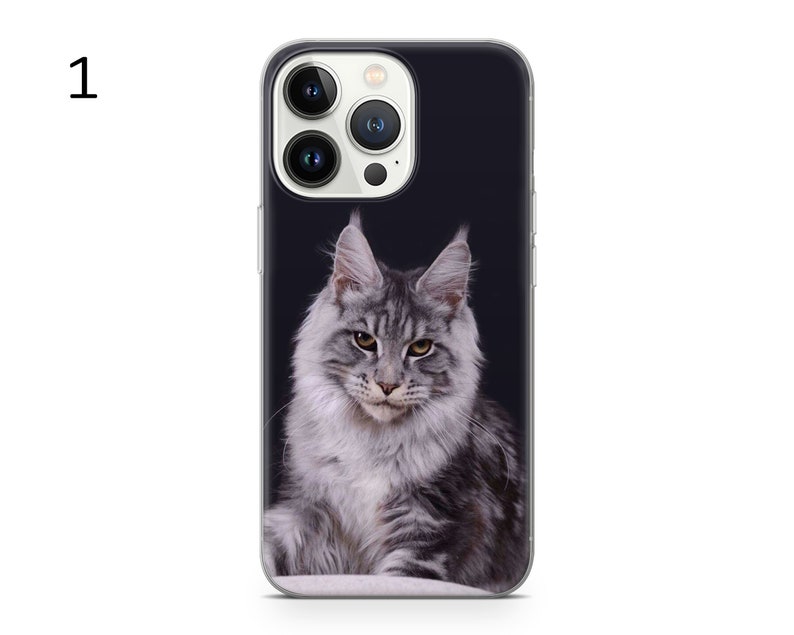 Cute and Cuddly Maine Coon Cat Phone Cover for iPhone 15 14 13 12 Pro ...