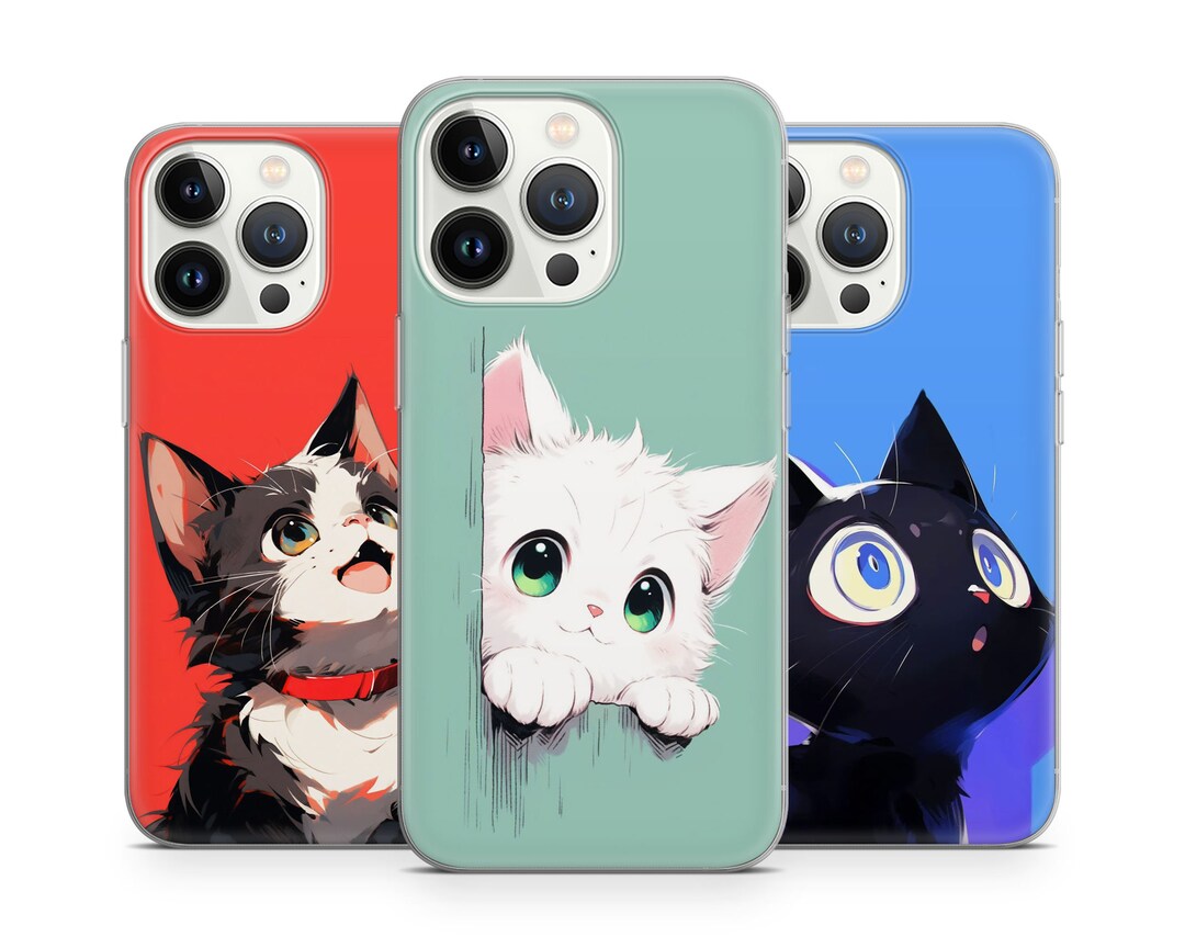 Cat-tastic Design: Cute Cat Phone Case iPhone 15 14 13 12 Pro Max, Fits ...