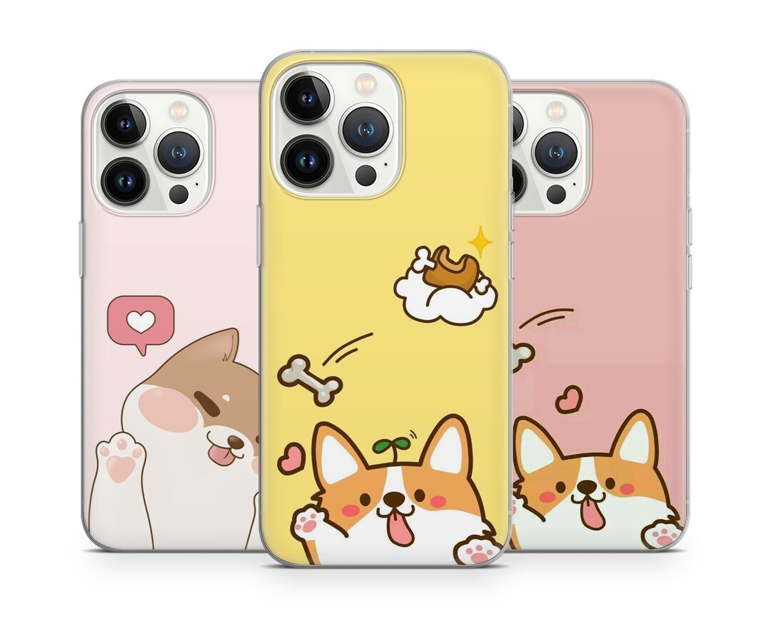Cute Stylish Corgi Dog in Love Phone Cases for iPhone 15 14 13 12 Pro ...